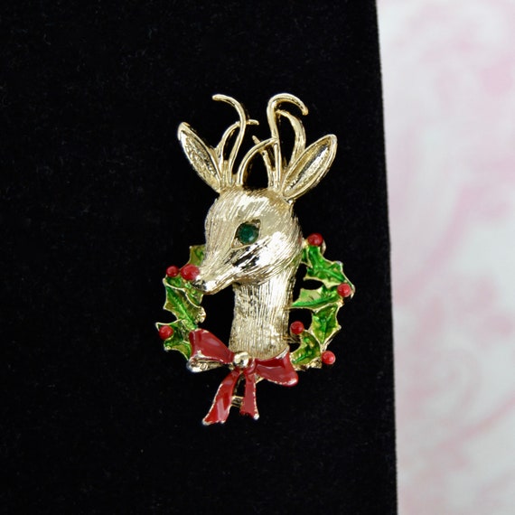 Vintage Rudolph the Red Nosed Reindeer Brooch by Gerr… - Gem