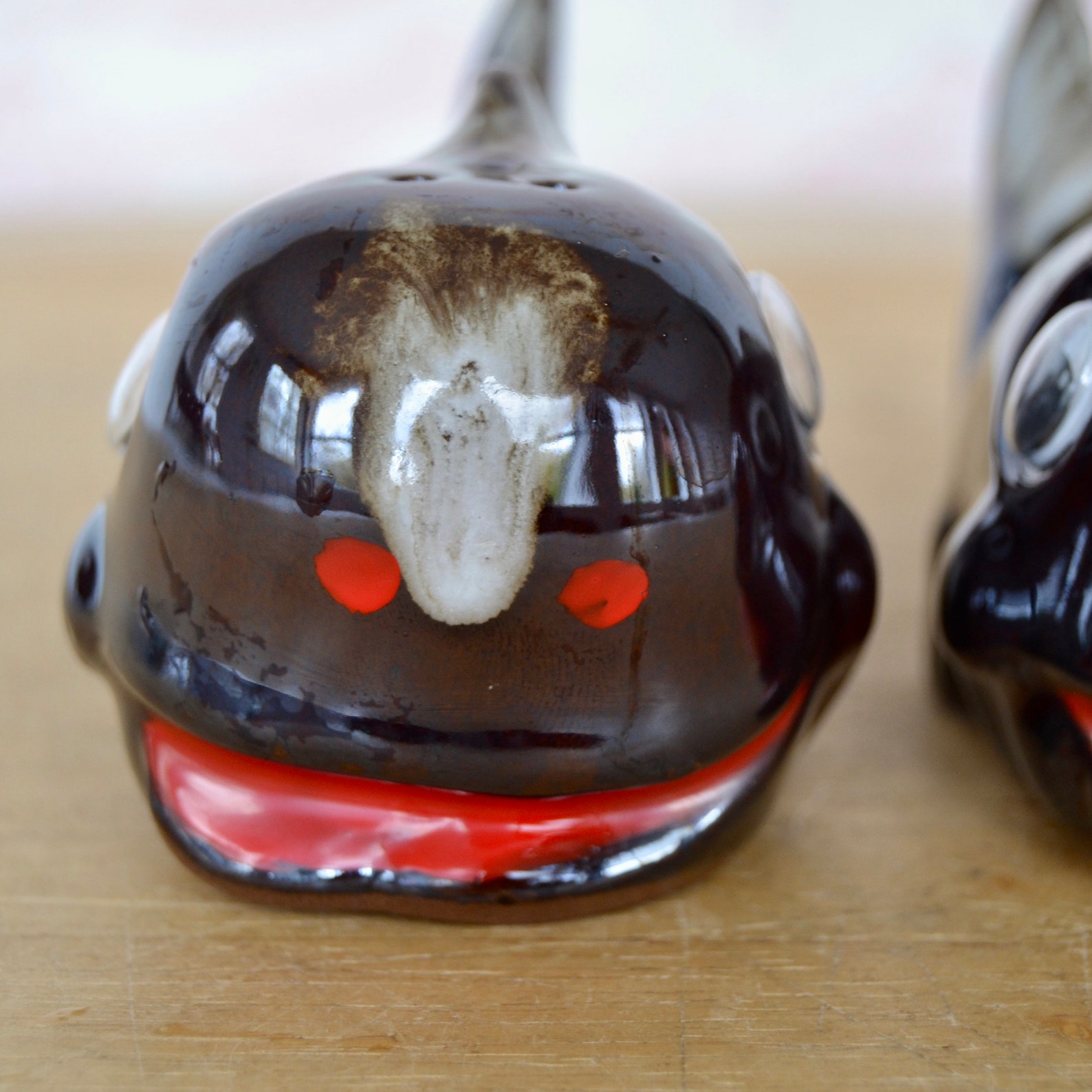 Vintage Whale Salt and Pepper Shakers Made of Redware Pottery - Etsy