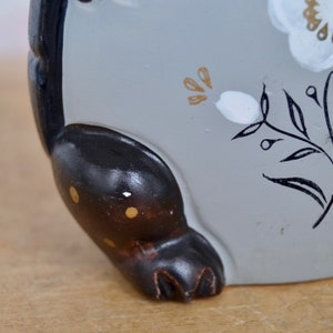 Vintage Bobblehead Turtle Ceramic Bank in Gray and Black Tuxedo With ...