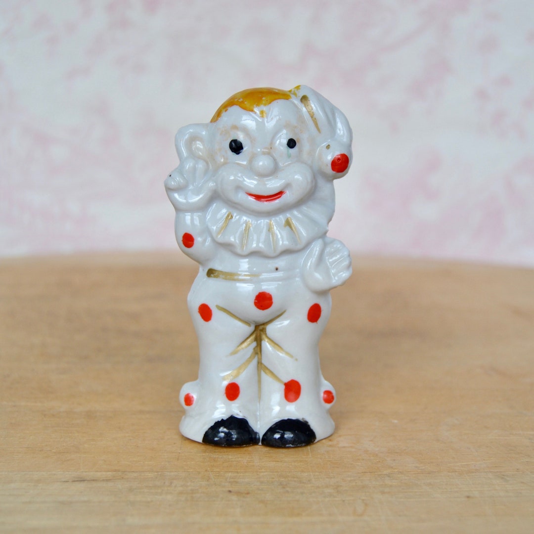 Vintage Ceramic Clown Figurine With Polka Dots Souvenir of Hershey Park ...
