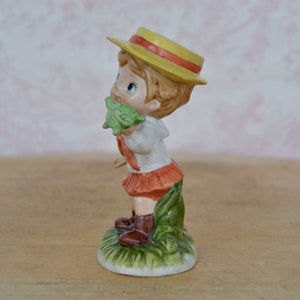 Vintage Ceramic Figurine of Little Girl Holding a Turtle by Brinn's ...