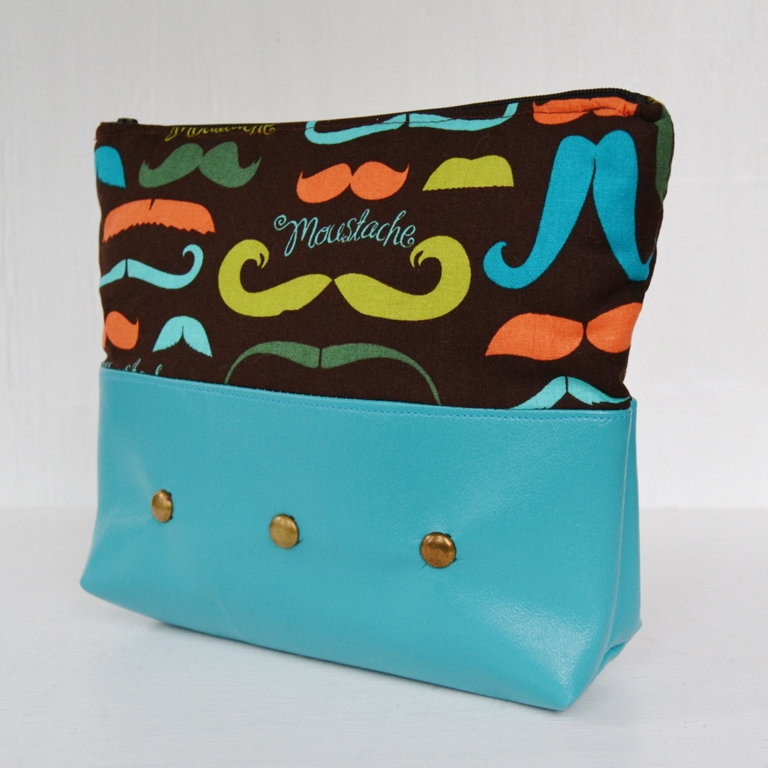 Mustache Mania in Color Cosmetics or Shaving Bag - Etsy