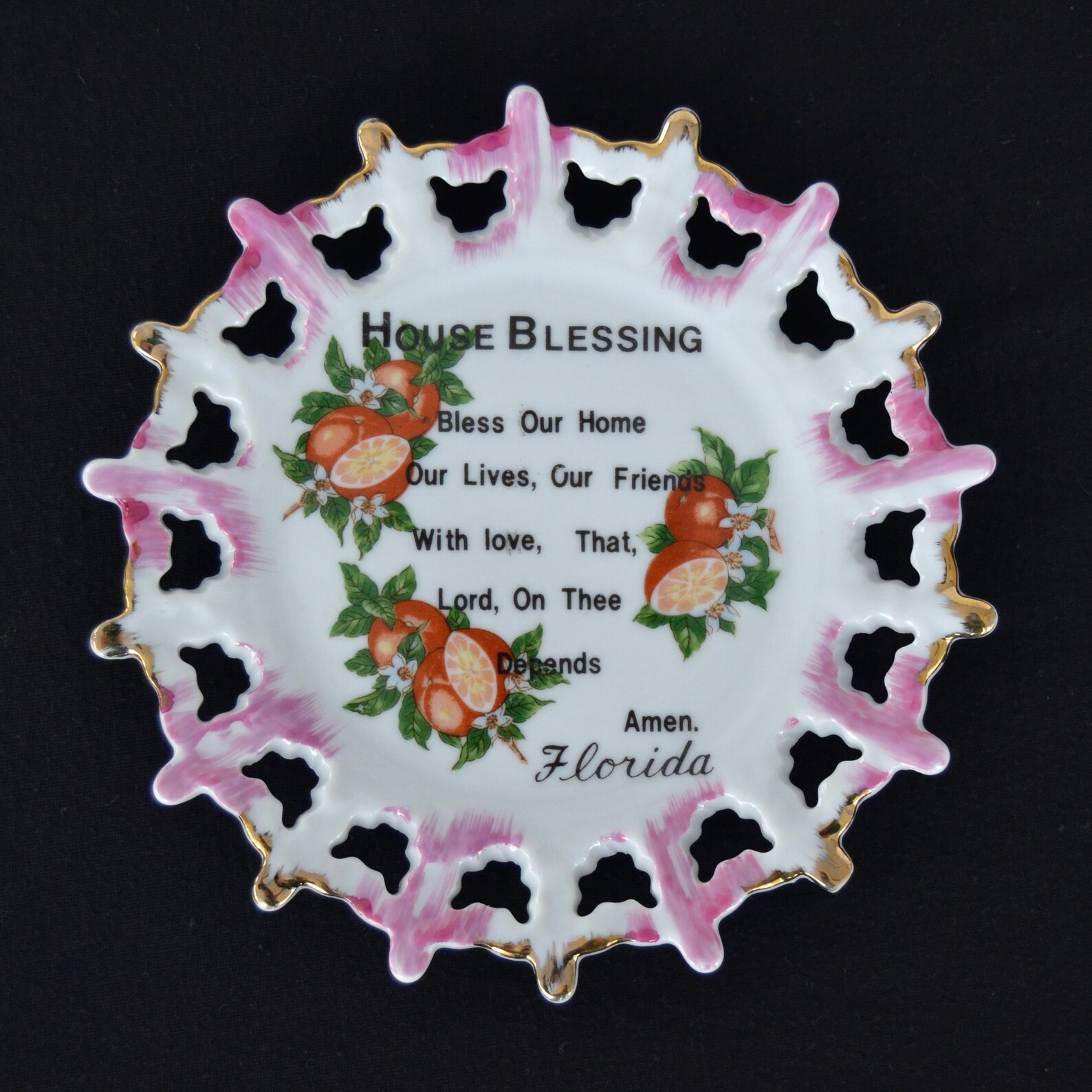 Vintage House Blessing Ceramic Wall Hanging Plate Florida Souvenir A ...