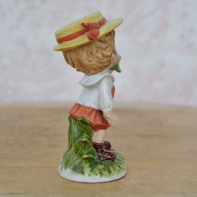 Vintage Ceramic Figurine of Little Girl Holding a Turtle by Brinn's ...