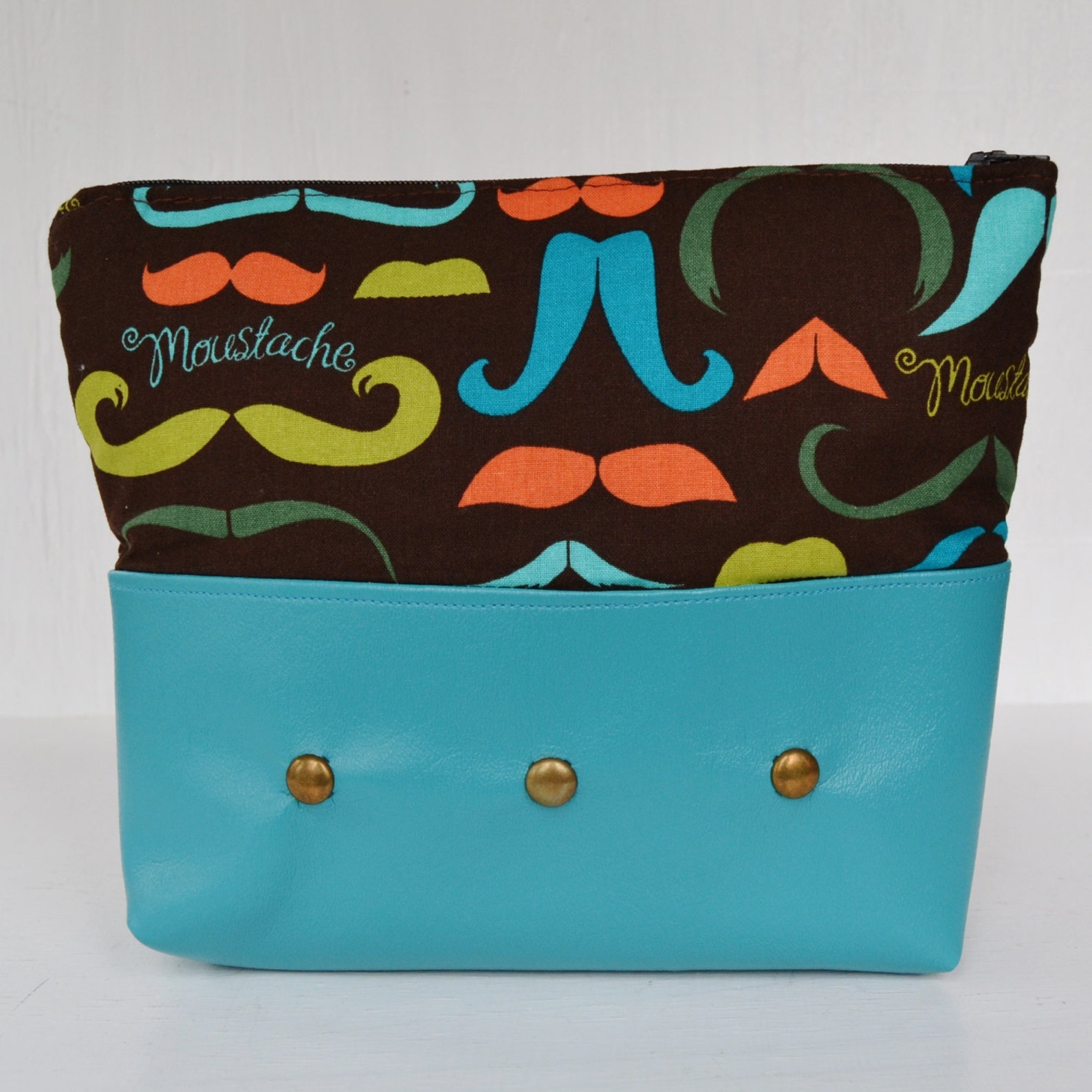 Mustache Mania in Color Cosmetics or Shaving Bag | Etsy