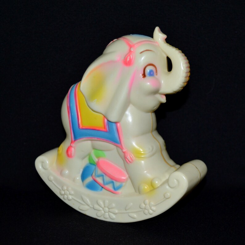 Vintage 1977 Rocking Elephant Toy Made of Hard Plastic by - Etsy