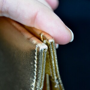 Vintage Gold Vinyl Clutch Purse by Rulo Creation With Gold Nylon Fabric ...