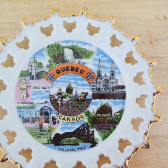 Vintage Souvenir Wall Hanging Plate of Quebec Canada Imported | Etsy