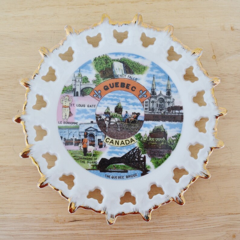Vintage Souvenir Wall Hanging Plate of Quebec Canada Imported - Etsy