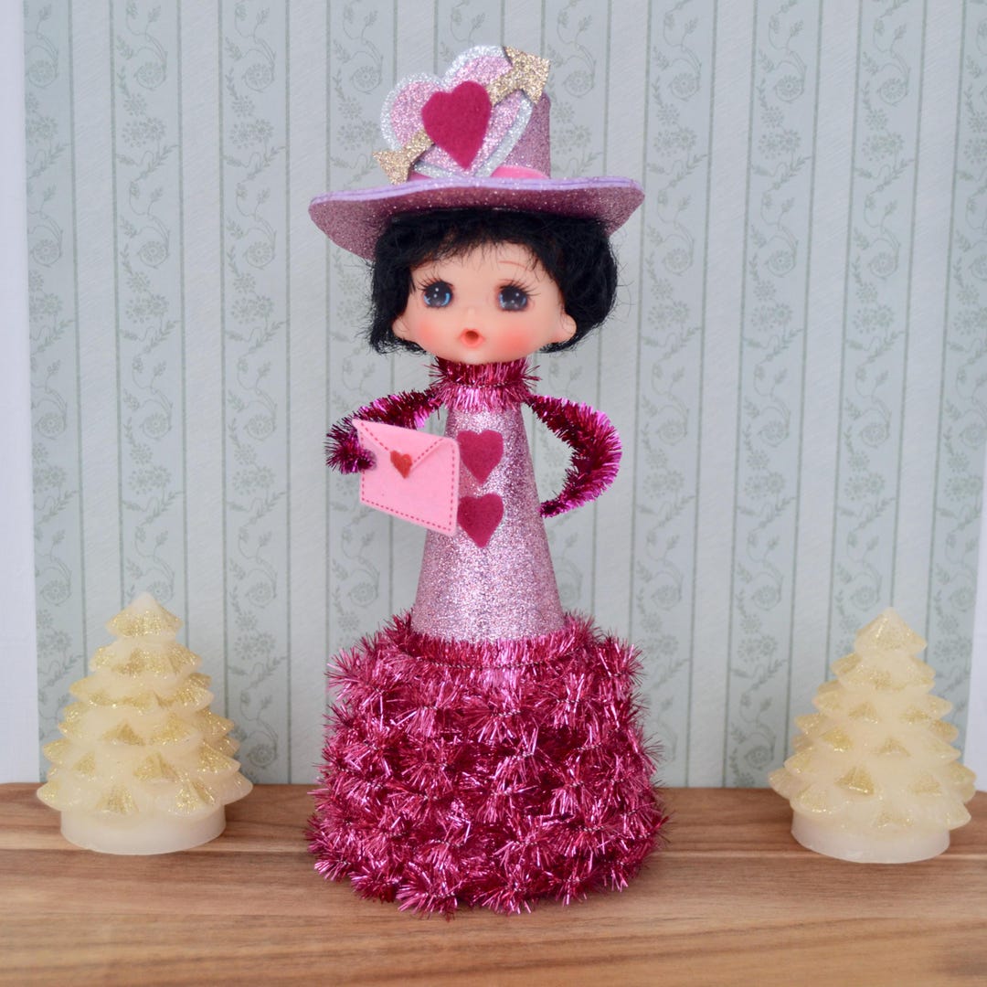 Miss Be My Valentine Doll in Pink, Handmade With Pipe Cleaners and ...
