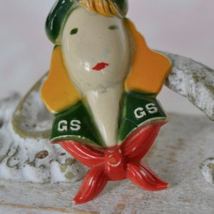 Vintage 1940s Girl Scout Brooch Made of Plastic and Paint - Etsy