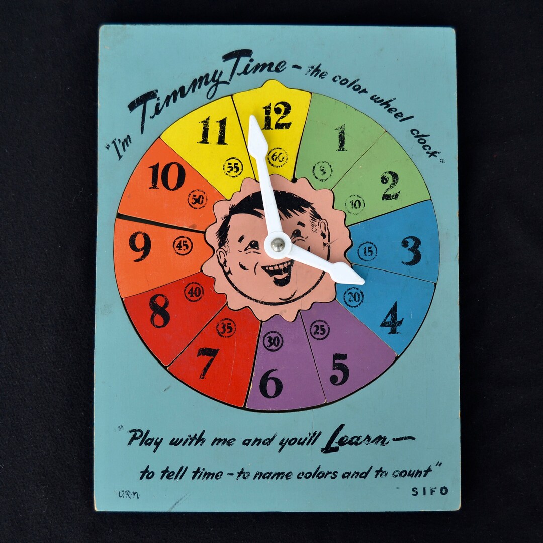 Vintage Timmy Time Wood Puzzle Clock Learning Time and Colors and ...