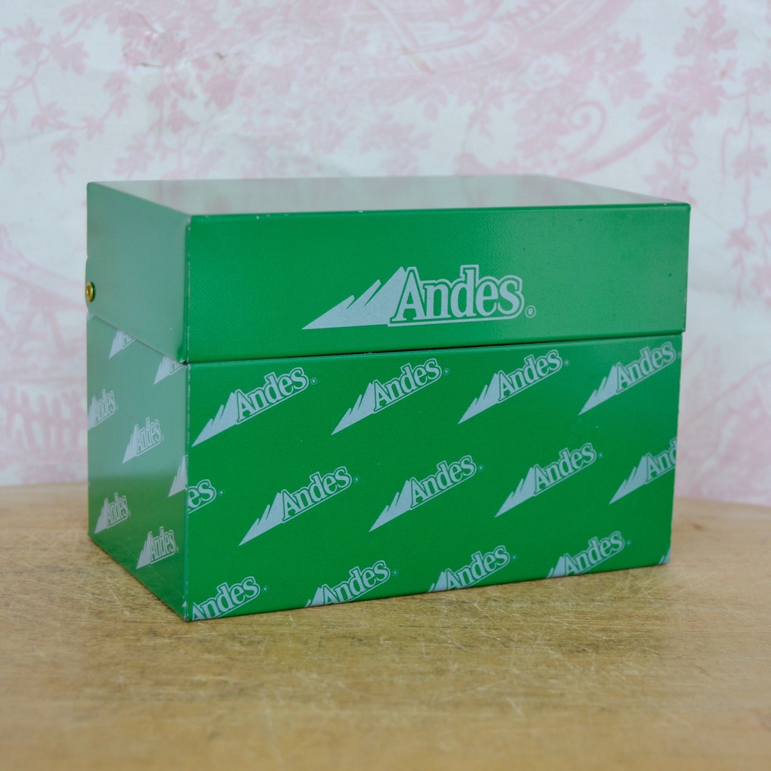 Vintage Andes Candies Tin Recipe Box With Recipe Cards and Blank Cards ...