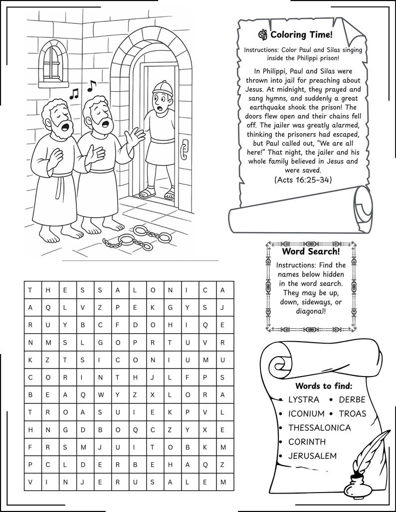 Paul's Missionary Journeys Printable Download, Sunday School Activity ...