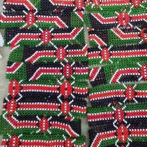 Kenyan Flag Wrist Wrap Bracelet Made From Maasai/masai/masaai - Etsy