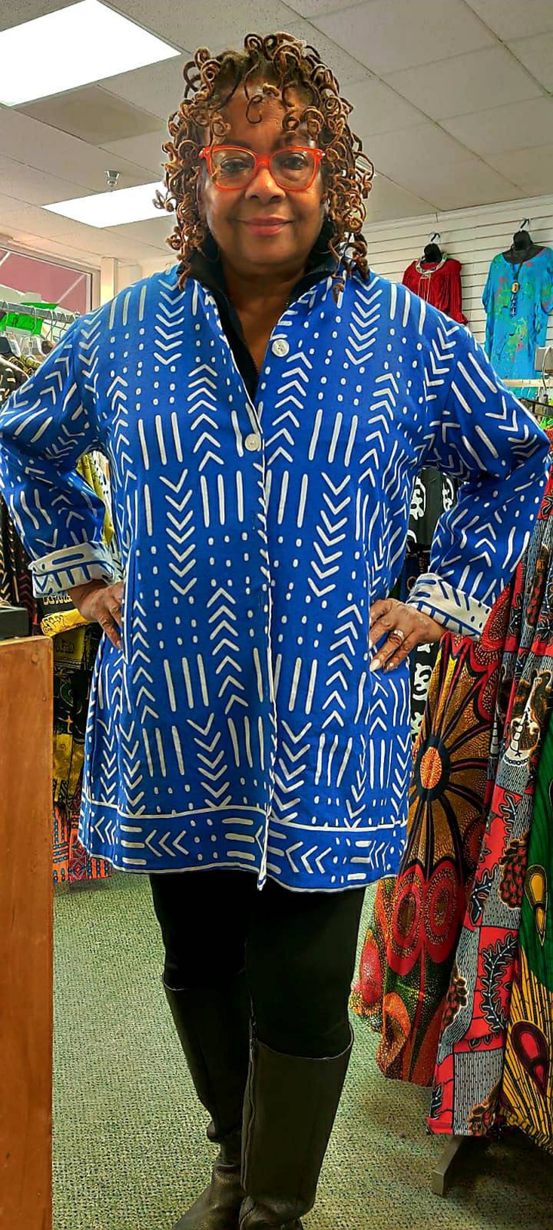 Reversible Mudcloth Print Swing Jacket/mudcloth Coats/belma - Etsy