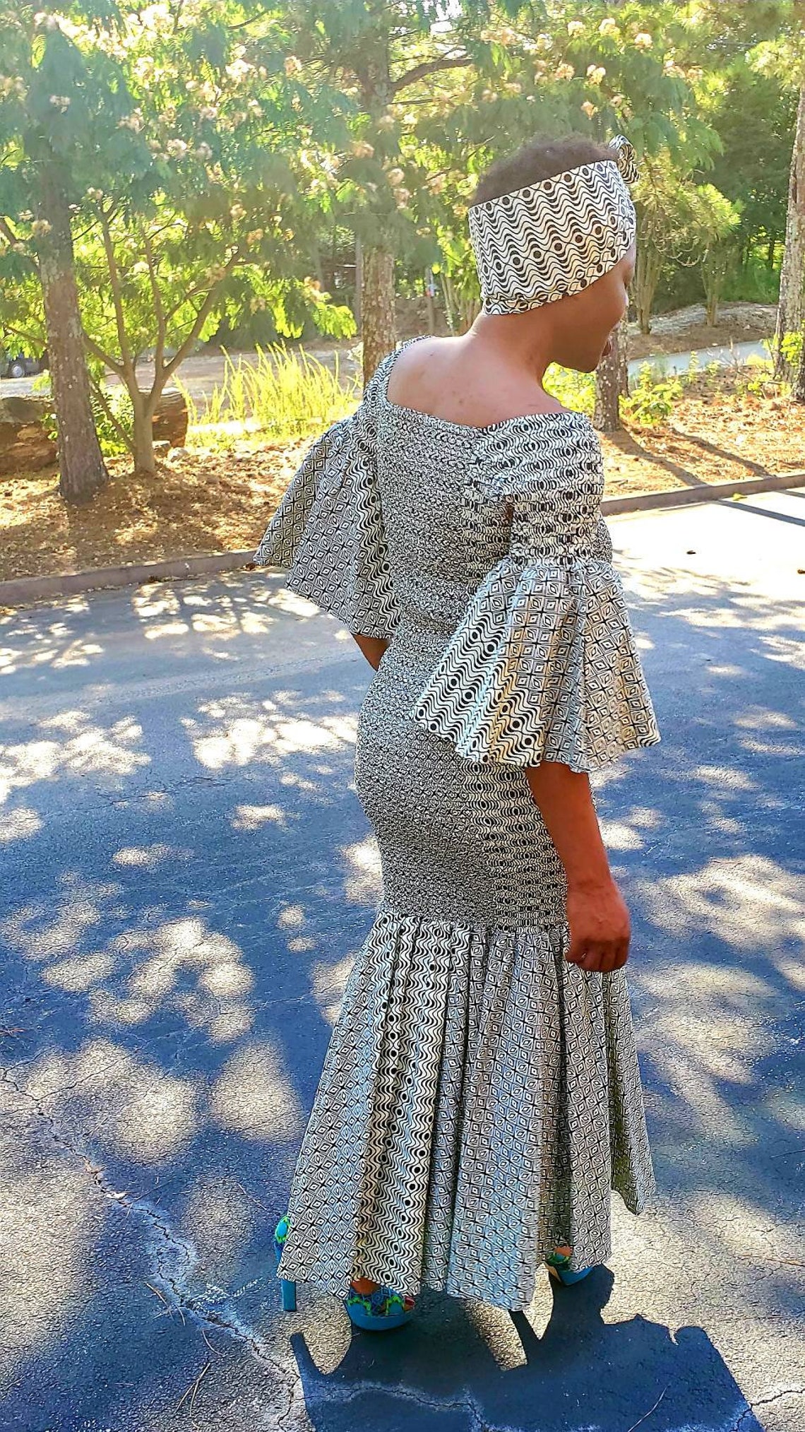 Fishtail Elastic Mermaid Maxi Ankara African Dress | Etsy