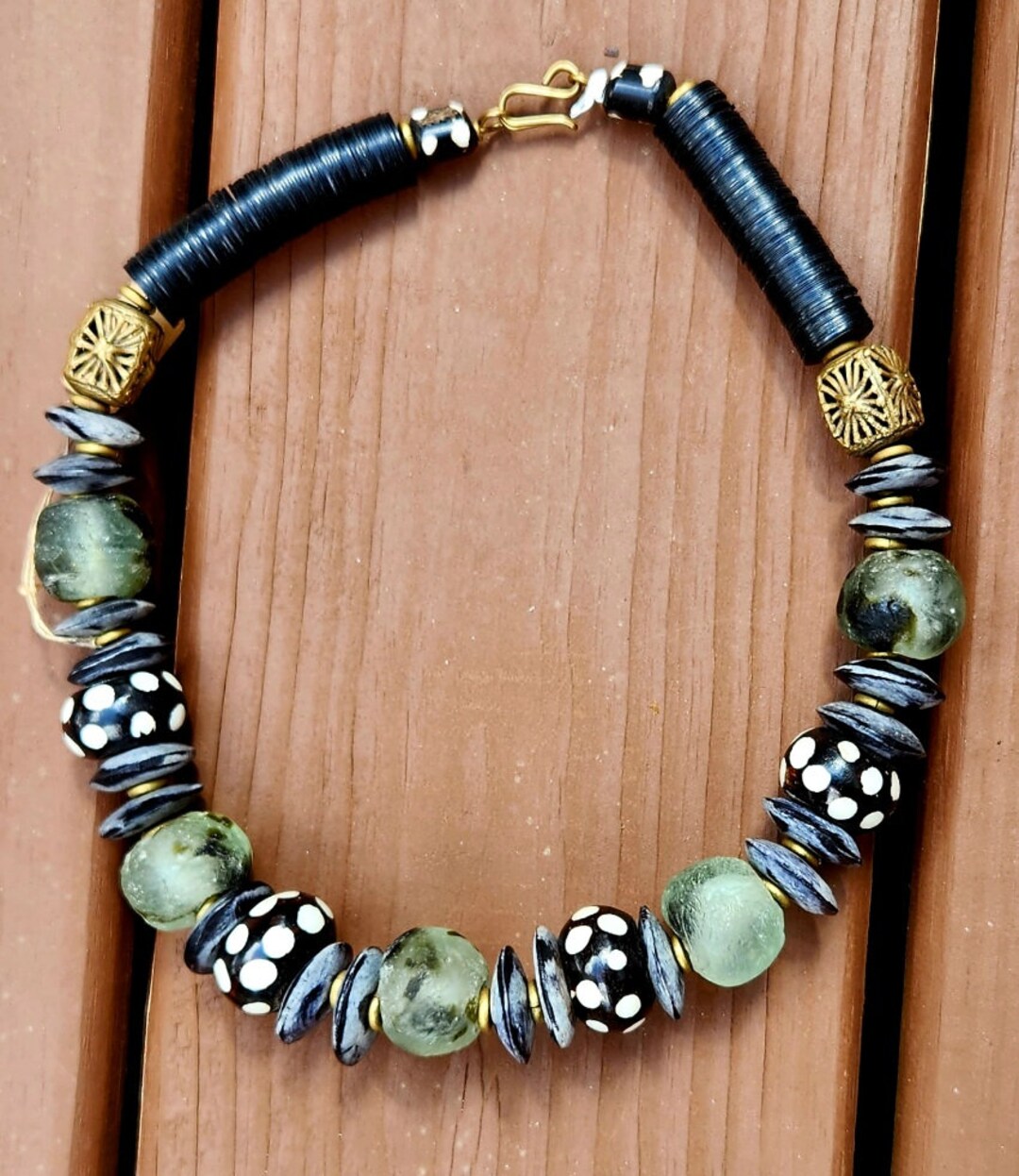 Chunky Mix Bone Glass Necklace 100% Authentic/unisex. - Etsy