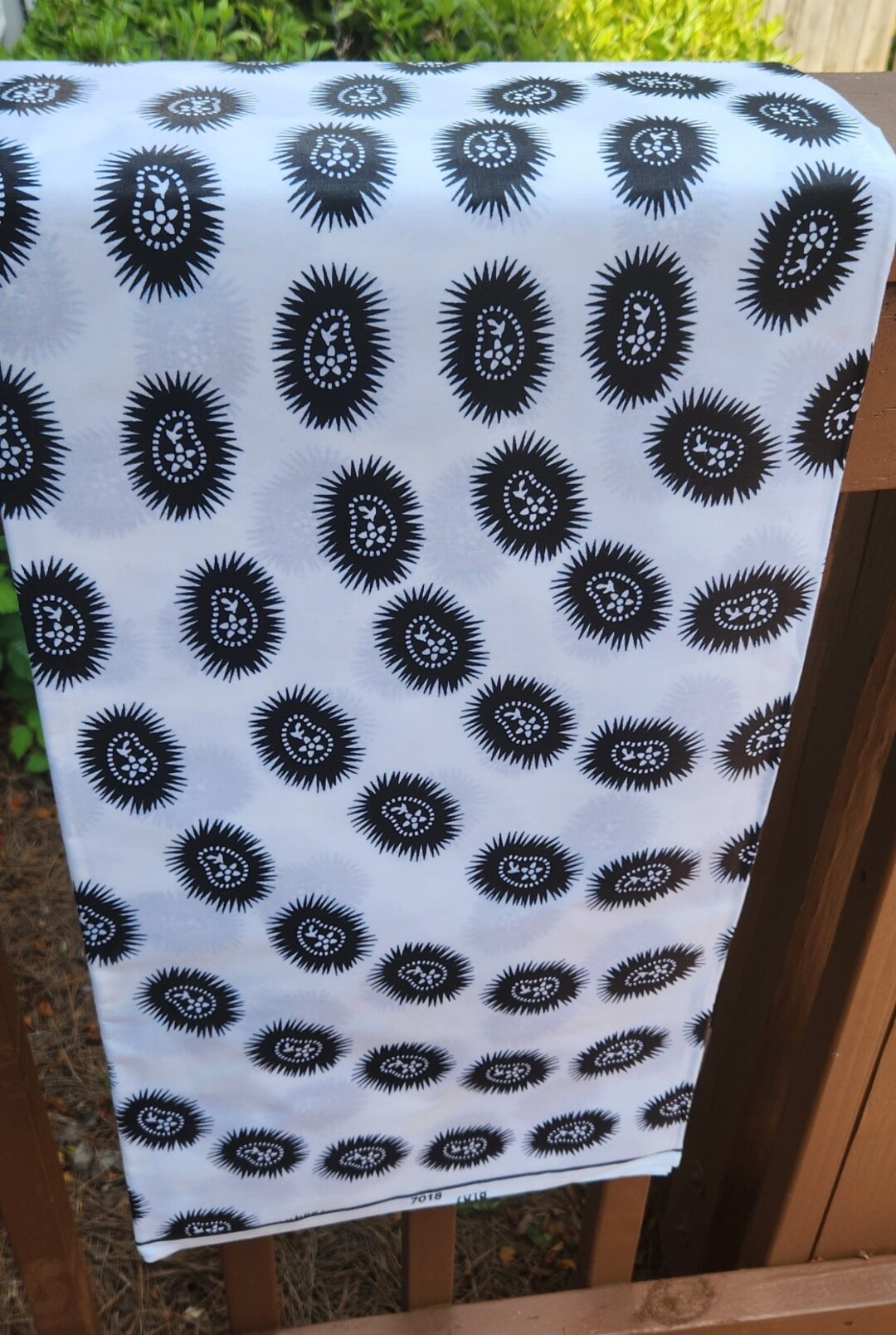 Black and White African Print Fabric/ 100% Cotton Ankara/sold by 6 ...
