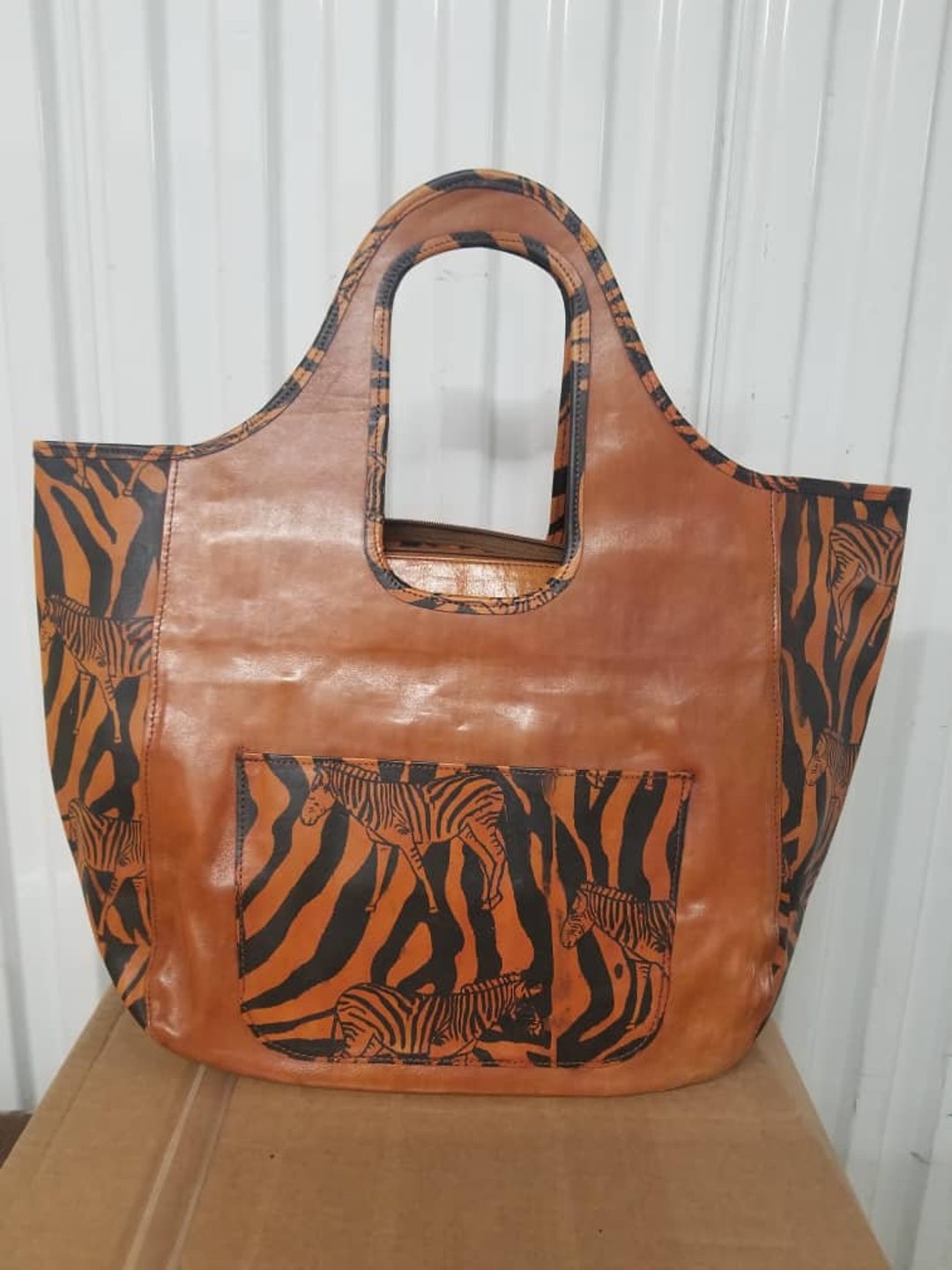 Animal Print Hobo Leather Purse/african Blue Tie Dye Leather Purse. - Etsy