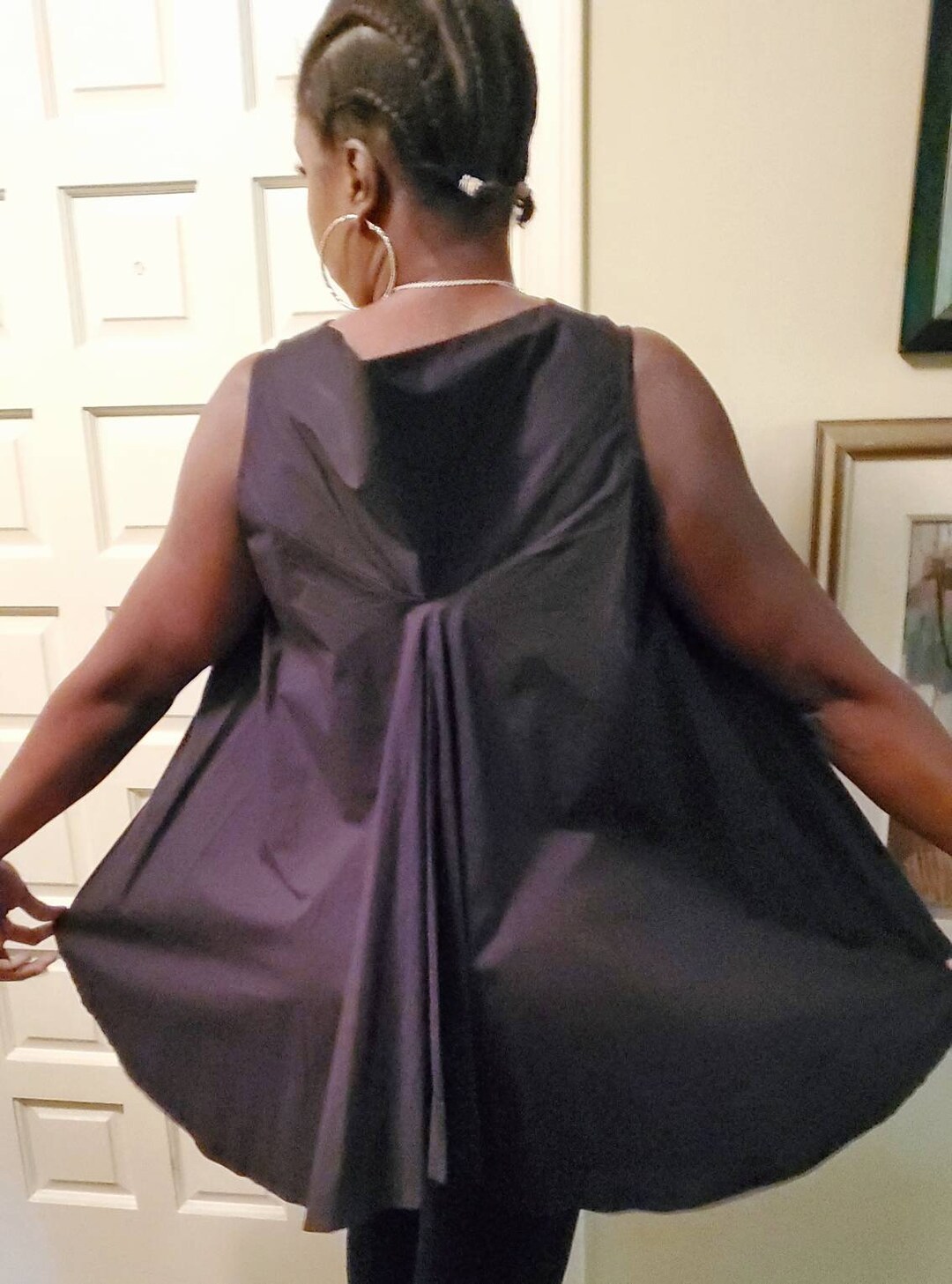 Adorable Italian Tunic Top Blouse Plitted on Back/100% Cotton. - Etsy