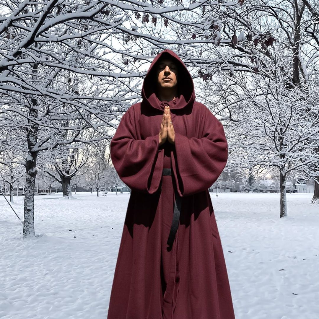 Melton Wool Cloak Full Circle Cloaks Large Pocket Full Sleeves Cloak ...