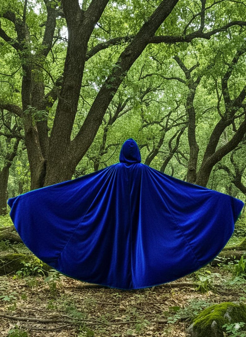 Emerald Green Velvet Cloak FULL CIRCLE Cloaks Large Pockets Wedding ...