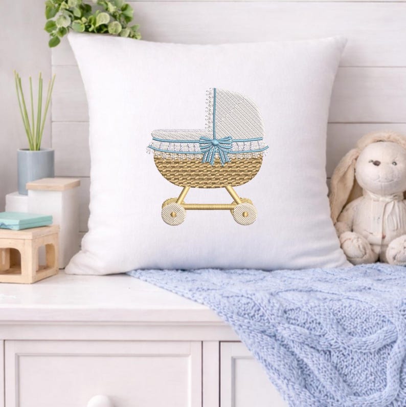 Vintage Pram Embroidery Design, Baby Shower Gift (digital Download) - Etsy