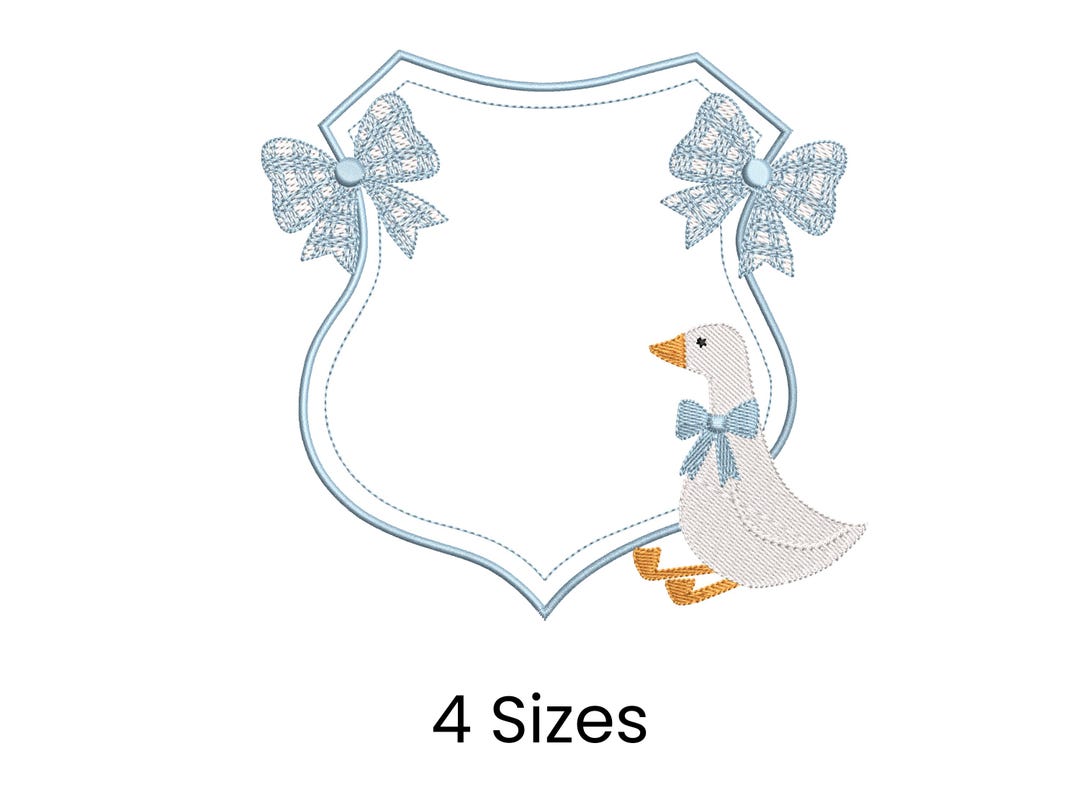 Goose Monogram Crest Embroidery Design – Baby Shower, Nursery Decor ...