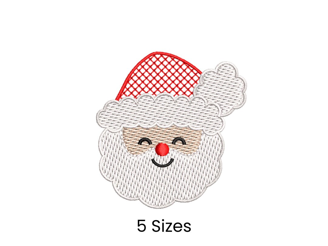 Santa Face Embroidery Design – Christmas Machine File (5 Sizes) - Etsy
