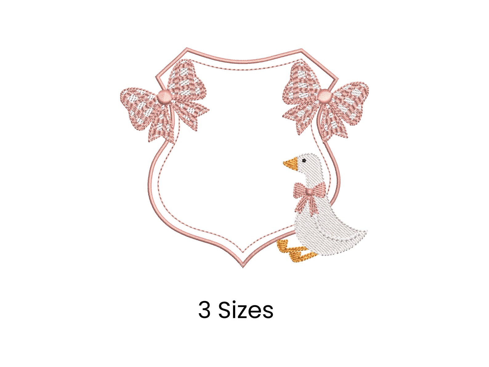 Goose Embroidery, Gingham Bow Monogram Crest & Monogram Frame, Nursery ...