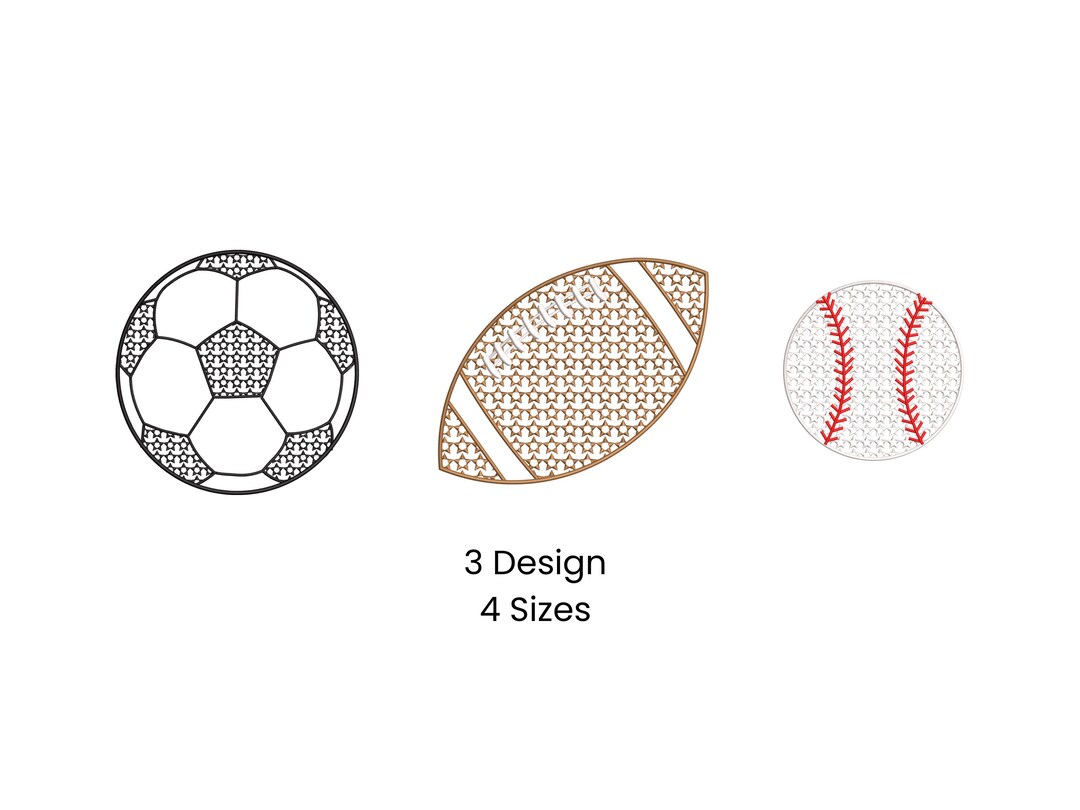 Sports Ball Embroidery Designs – Star Fill Pattern -soccer, Football ...