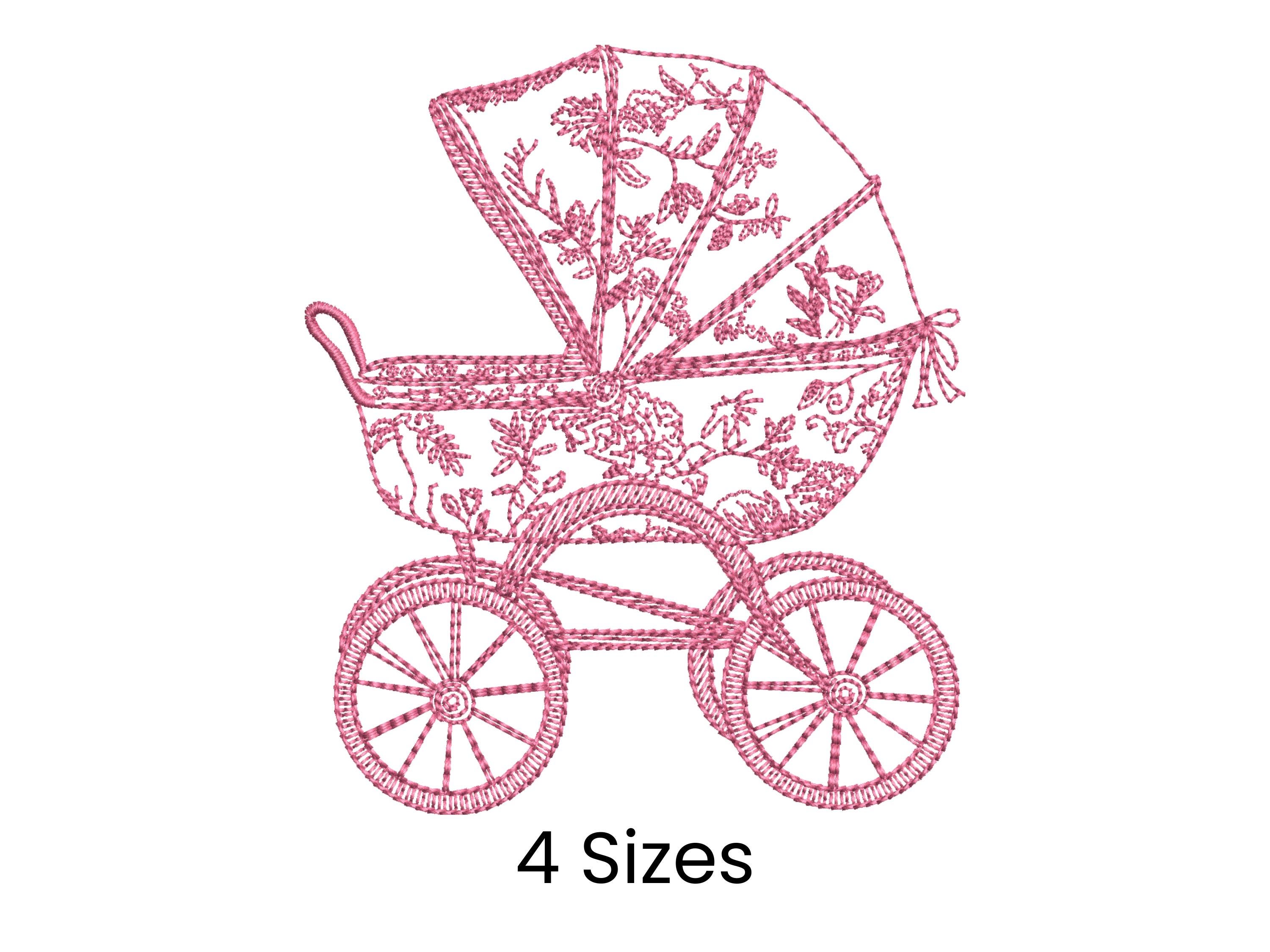 Toile Baby Carriage Embroidery Design (pram / Stroller) – Chinoiserie ...