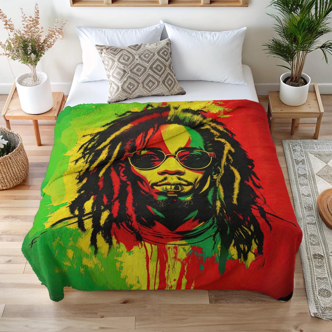 Bob Marley Blanket, Reggae Rasta One Love Throw, Music Lover Gift, Cozy ...