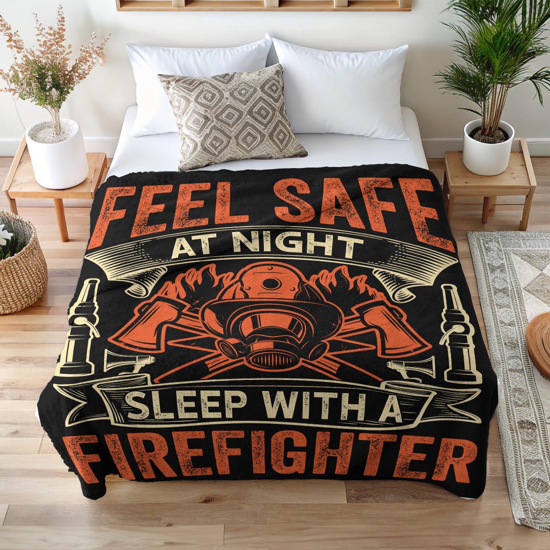 Firefighter Fleece Blanket, Cozy Sherpa Throw, Custom Photo Gift - Etsy