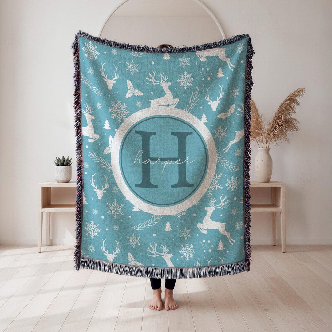 Personalized Alphabet Christmas Blanket, Personalized Custom Christmas ...