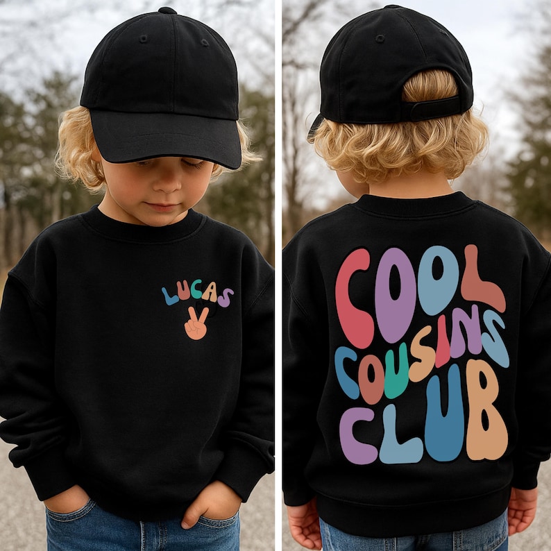 Cool Cousins Club Sweatshirt – Personalized Cousin Crew Shirt With Name ...