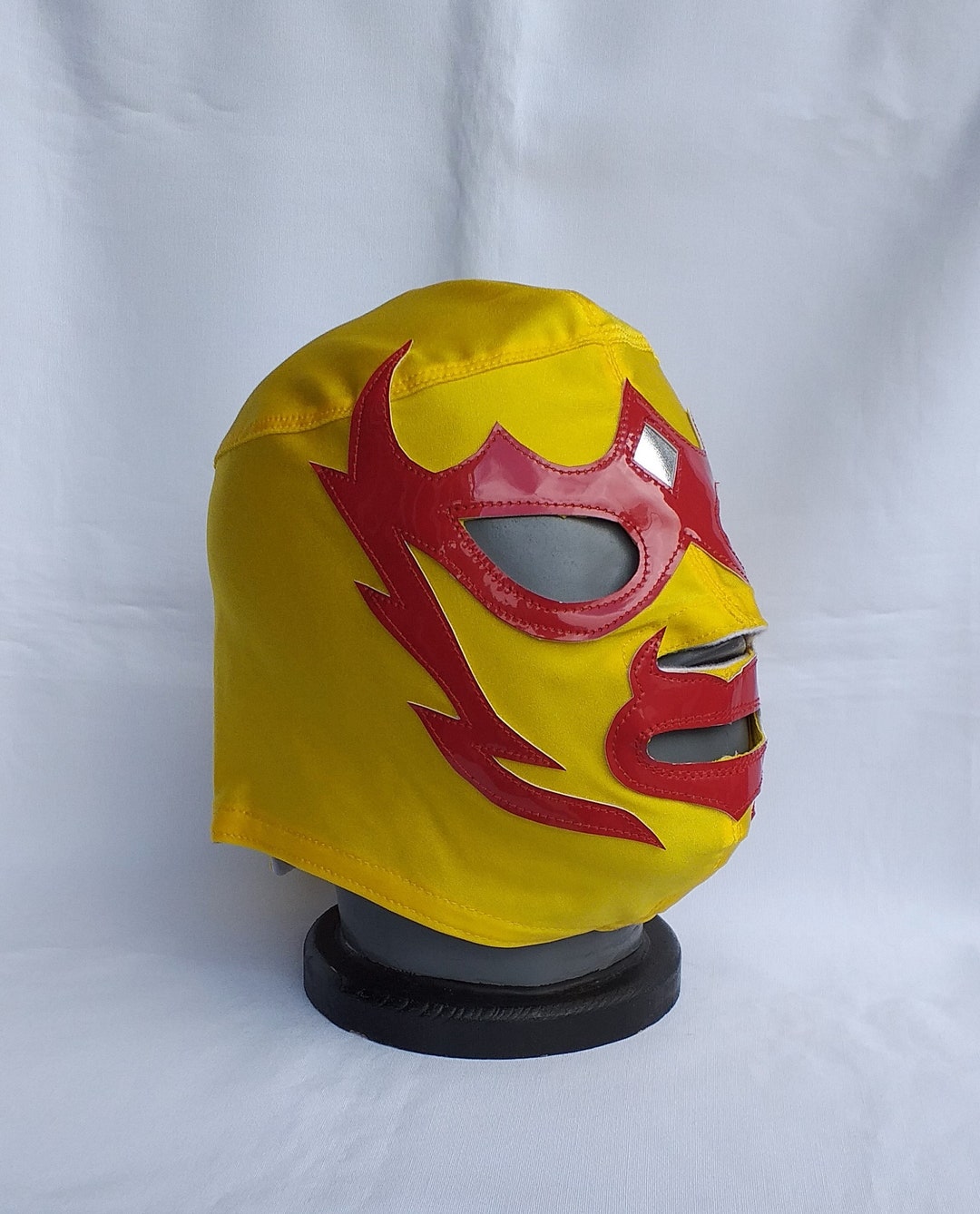 Fray Tormenta Luchador Mask: Yellow Lycra, Red Vinyl - Adult Size - Etsy
