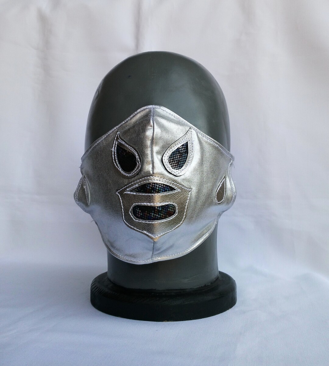 Silver Legend Mask Mouth Cover Face Mask Wrestling Style Mardi Gras ...