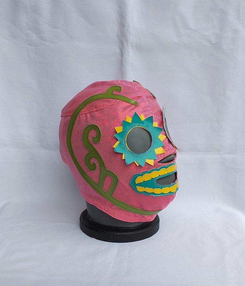 Día De Muertos Lucha Libre Mask: Pink Lycra Halloween Wrestling Mask - Etsy