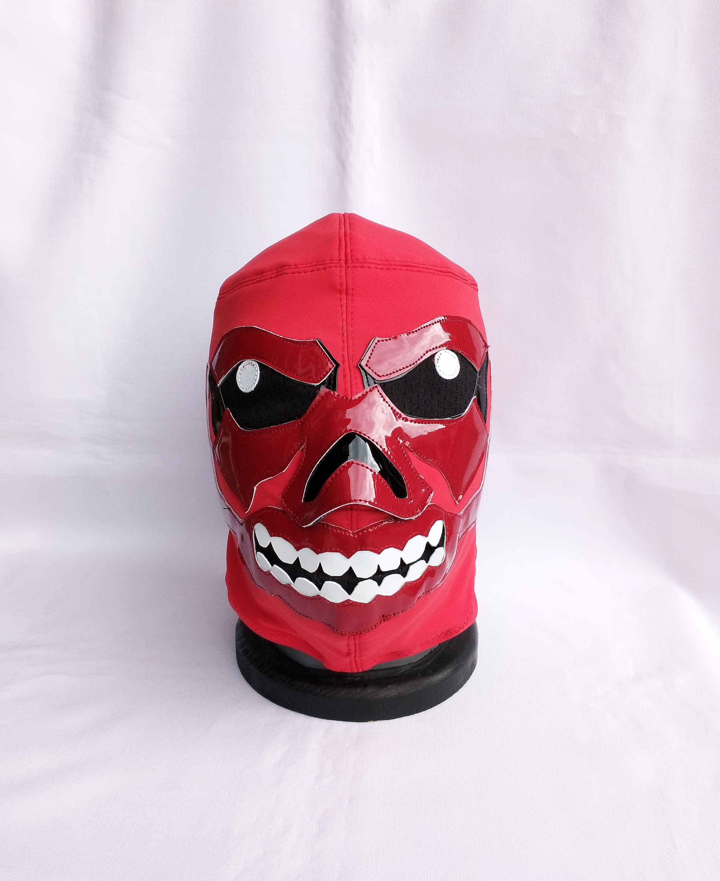 Skull in Red Wrestling Style Mardi Gras Day of the Dead Halloween Party ...