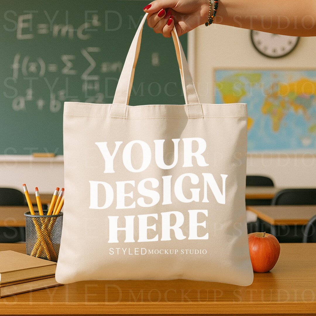 Classroom Tote Bag Mockup | Back to School Canvas Bag (JPG File) - Etsy