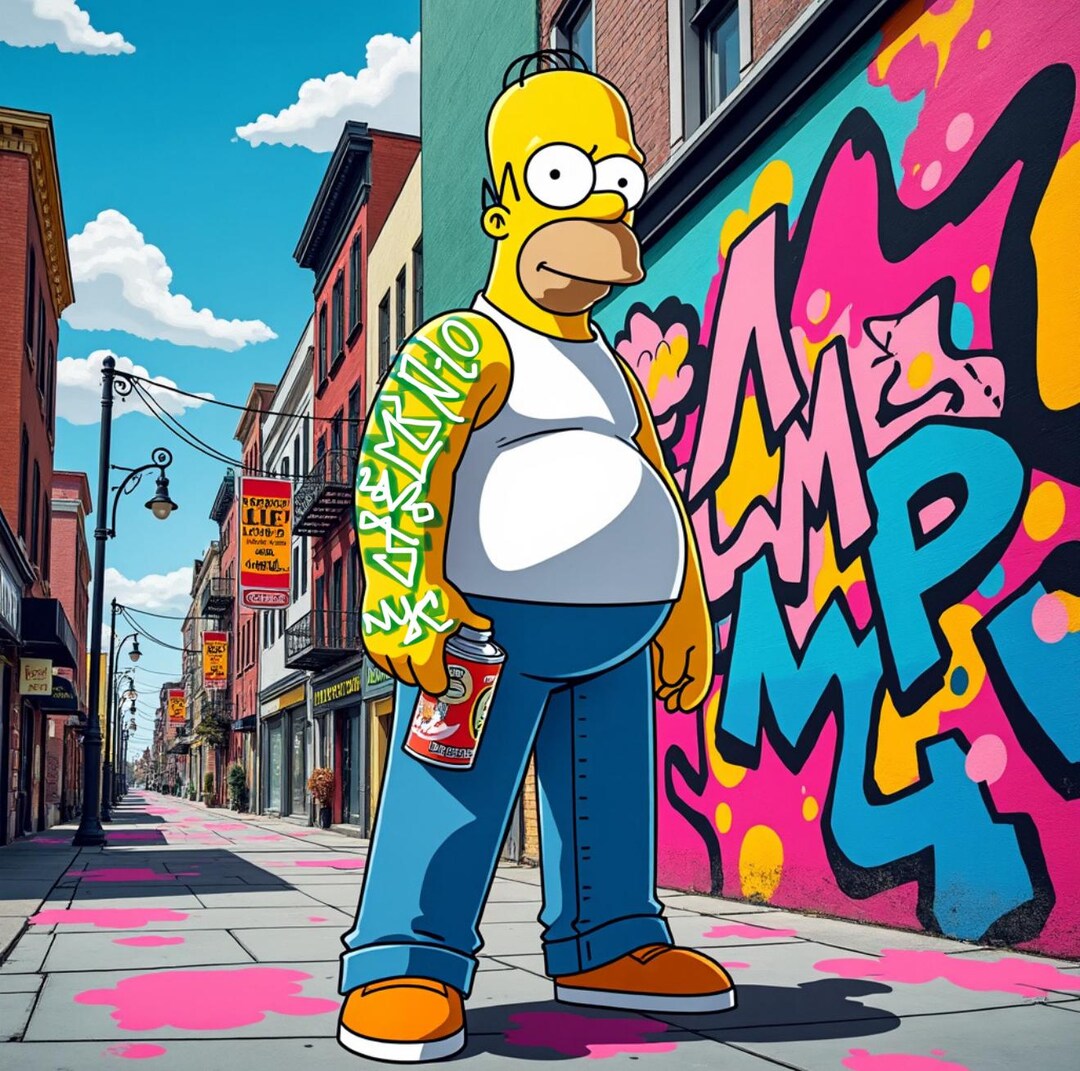 Homer Simpson Graffiti - Etsy