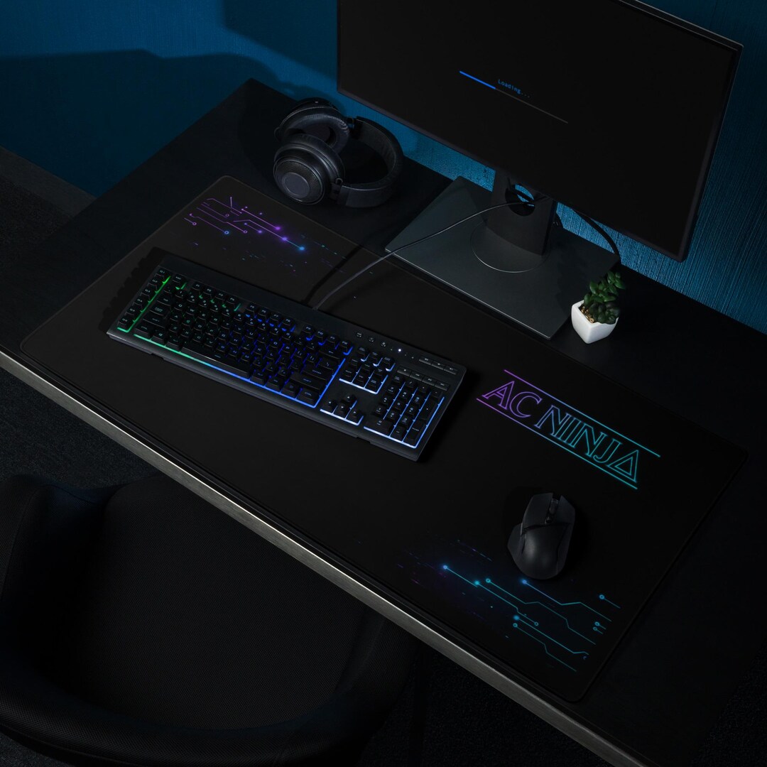 AC Ninja Gaming Desk Pad | Retro Sci-fi Inspired | Purple & Teal Fade ...