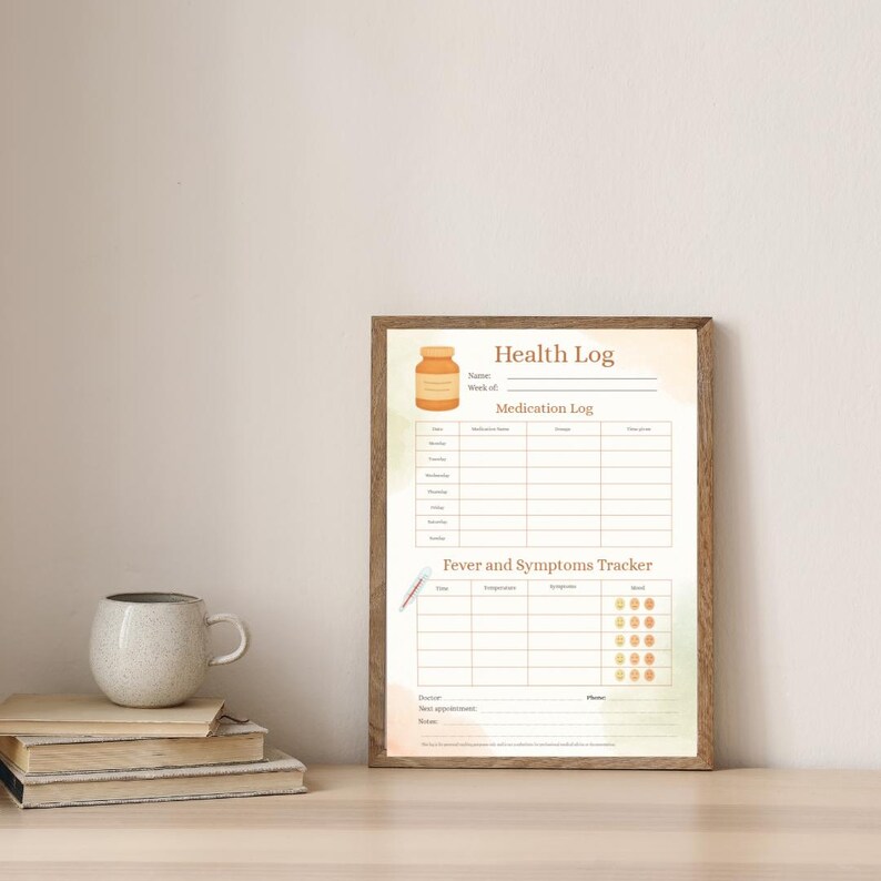 Medication Tracker Printable for Kids | Daily Medicine Log Chart ...