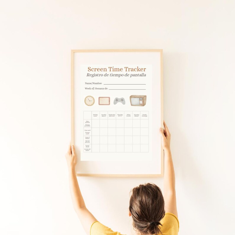 Screen Time Tracker Printable for Kids | Montessori Visual Schedule ...
