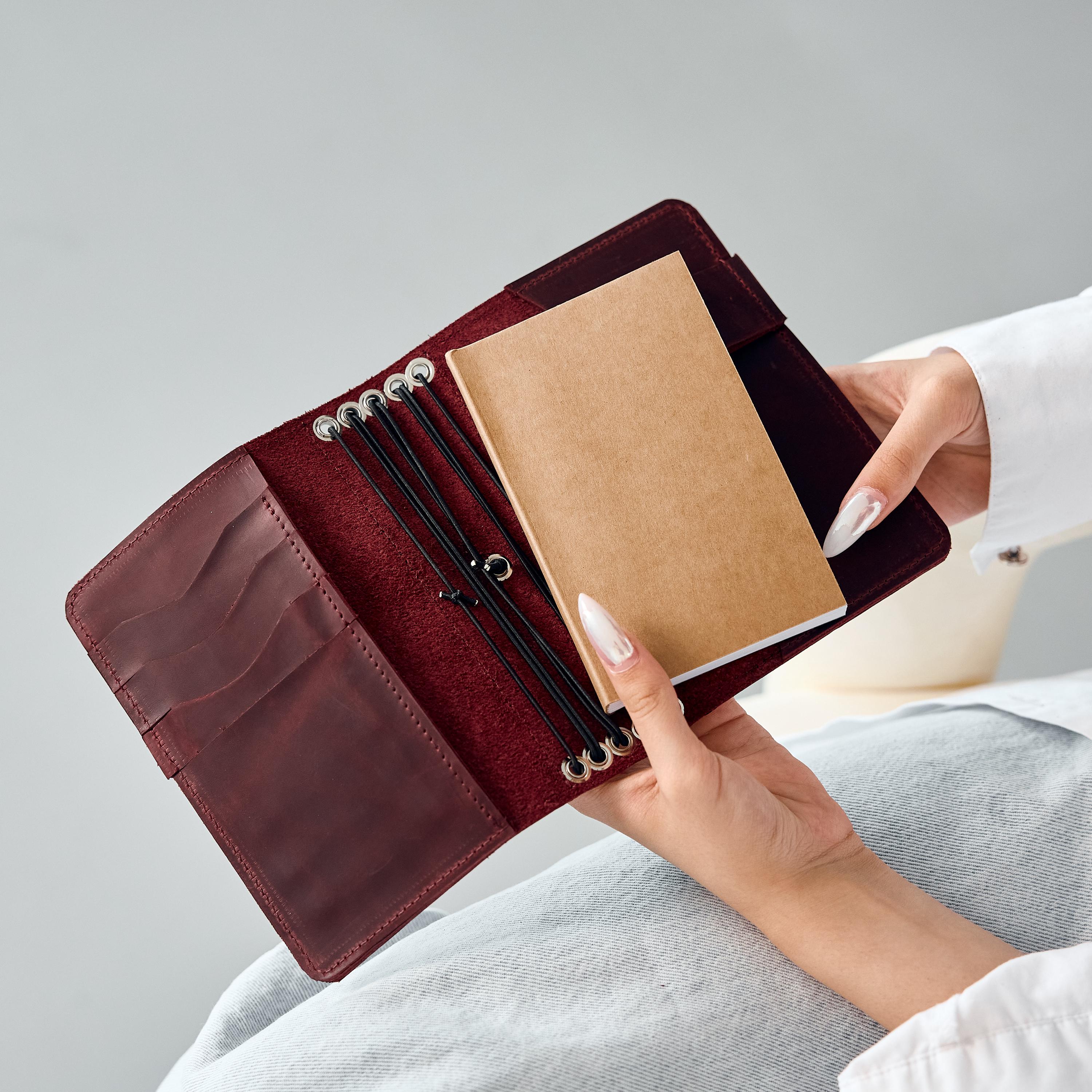 Personalized Leather Notebook Cover, Leather Notebook Case, Refillable ...