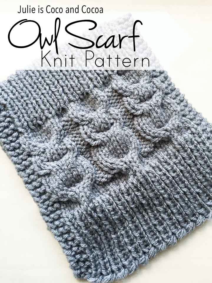 Owl Scarf Knit Pattern - Etsy
