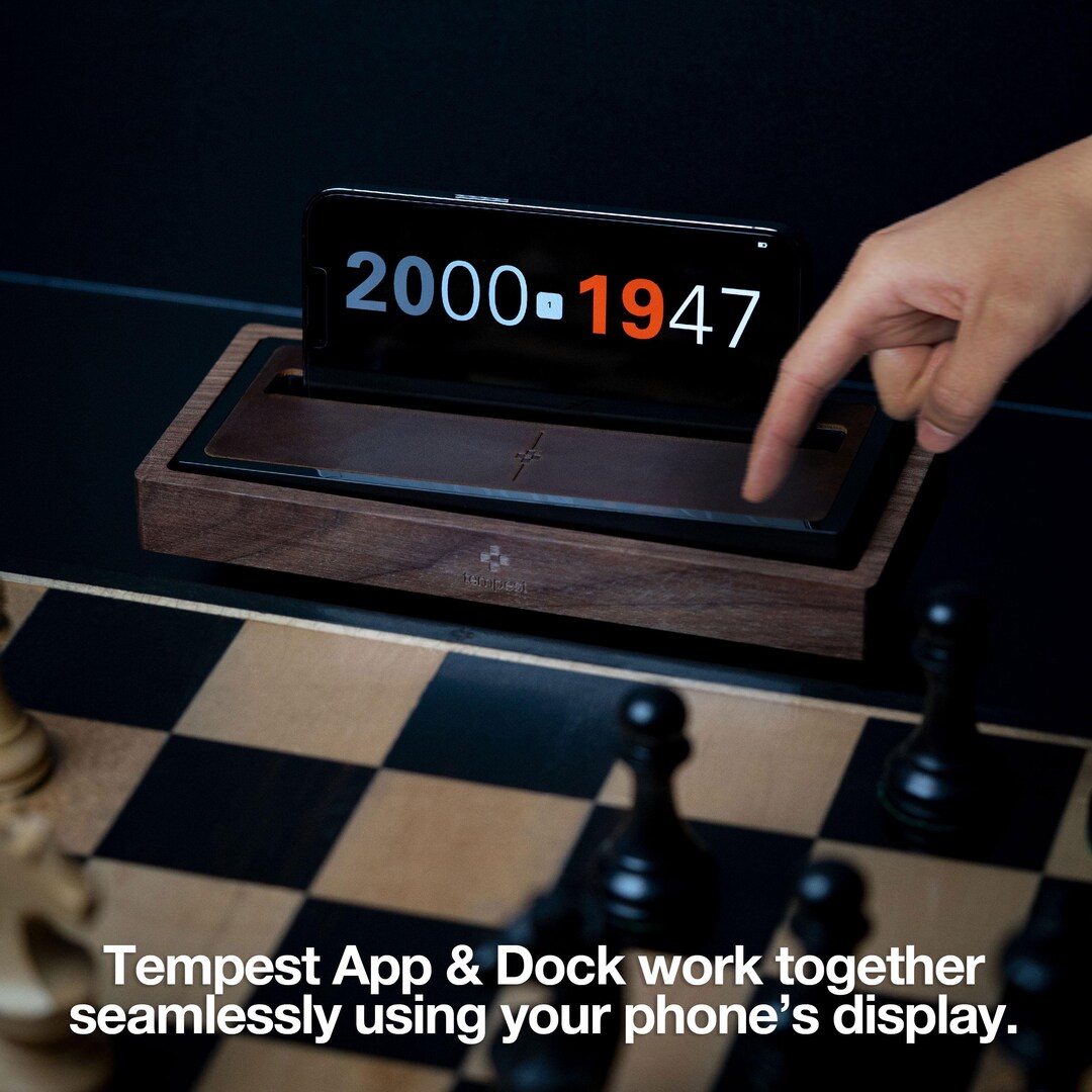Tempest Deluxe – Hybrid Chess Clock Dock (walnut & Leather) | Dock ...