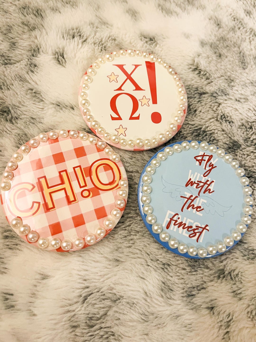 Sorority Pearl Buttons | Game Day - Etsy